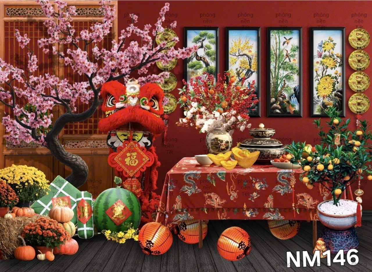 NM146 - Tet Backdrop (Phông Nền Tết 2026) – Viet Huong Collection USA