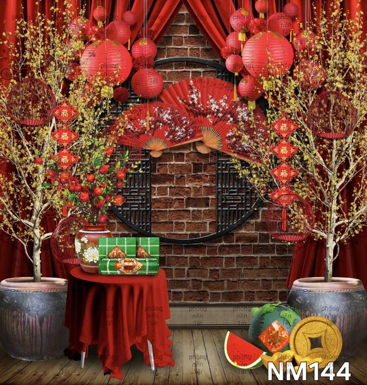 NM144 - Tet Backdrop (Phông Nền Tết 2026) – Viet Huong Collection USA