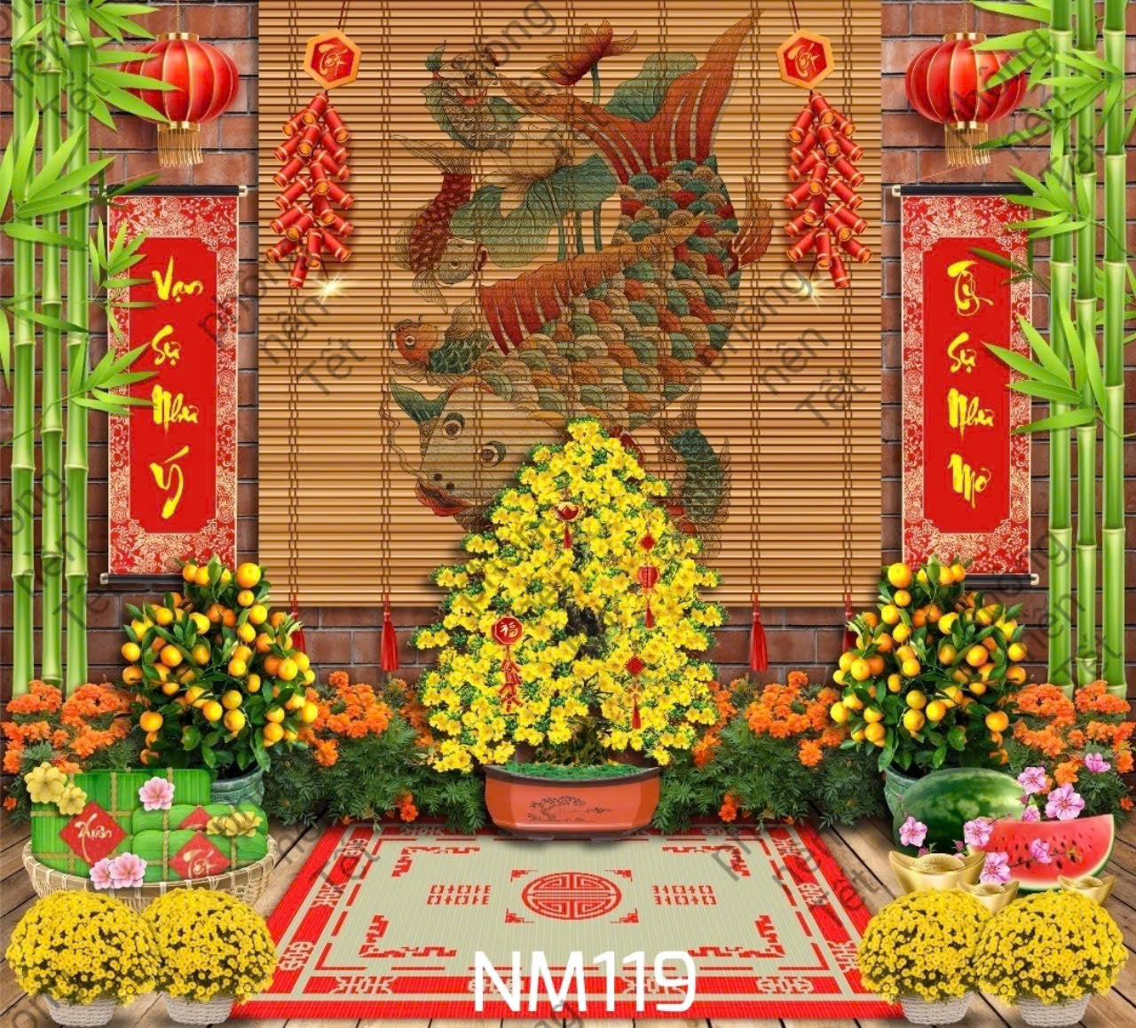 NM119 - Tet Backdrop (Phông Nền Tết 2026) – Viet Huong Collection USA