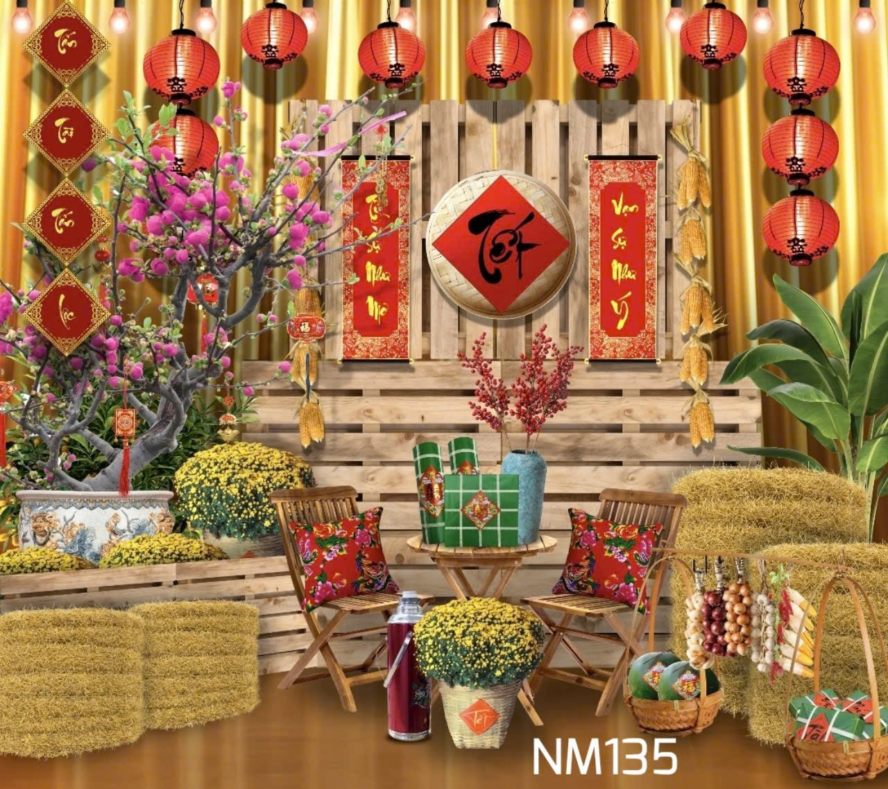 NM135 - Tet Backdrop (Phông Nền Tết 2026) – Viet Huong Collection USA
