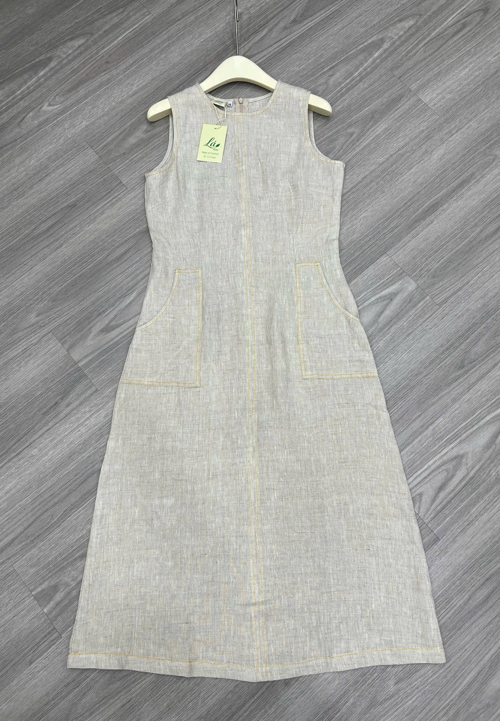 Đầm Linen Tưng Pre Viền Chỉ. Final sale (no return/exchange). – Viet Huong Collection USA