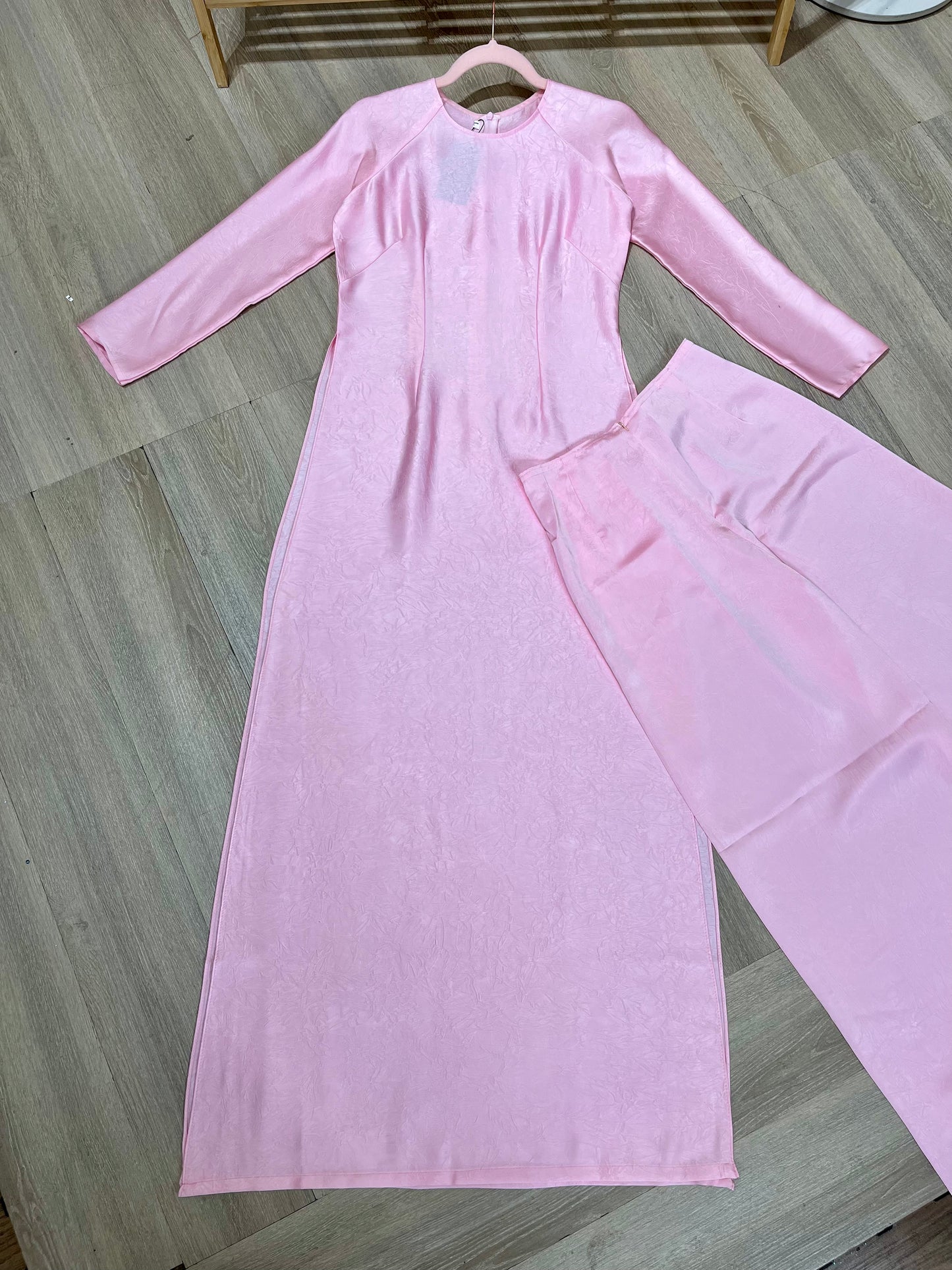 A2 - Set Áo Dài Lụa Tiêu Giao Hồng Phấn – Viet Huong Collection USA