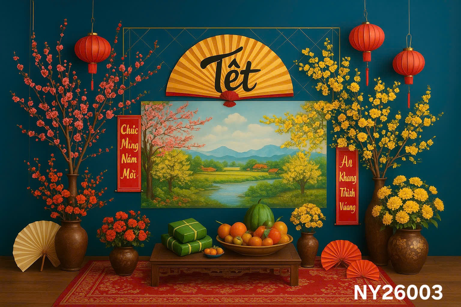 NY26003 - Tet Backdrop (Phông Nền Tết 2026) – Viet Huong Collection USA